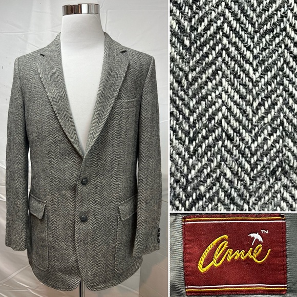 Vintage | Suits & Blazers | Vintage Arnie Mens 4l Tweed 00 Wool Gray ...